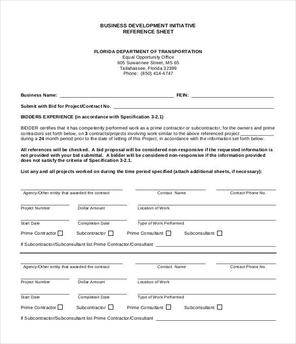 Reference Sheet Template - 34+ Free Word, PDF Documents Download
