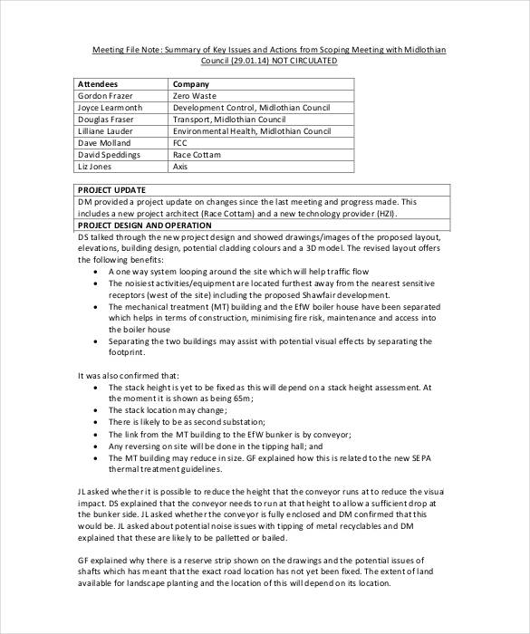 Meeting Notes Template - 30+ Word, PDF Documents Download