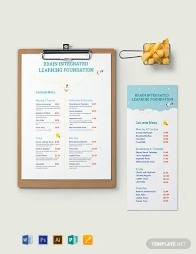 Daycare Menu - 14+ Free Templates in Word, PSD, AI