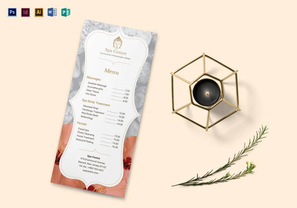 24 Spa Menu Templates Free Sample Example Format Download 