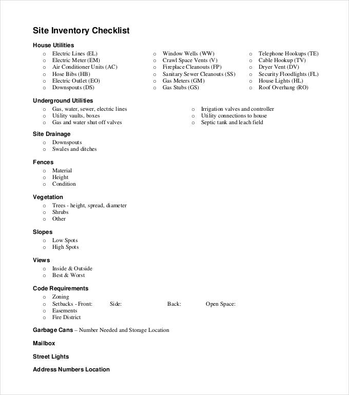 Inventory Checklist Template - 26+ Free Word, Excel, PDF Documents Download