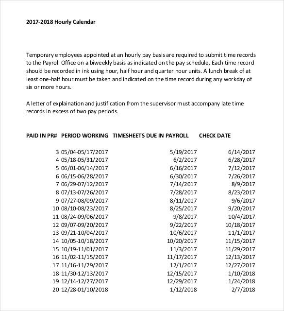 Hourly Schedule Template 34 Free Word Excel PDF Format