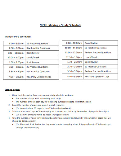 21+ Study Schedule Templates - PDF, Docs