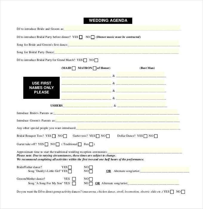 52+ Wedding Itinerary Templates - DOC, PDF, PSD | Free & Premium Templates