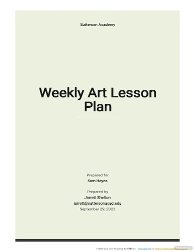 Art Lesson Plan Template - 15+ Free Word, PDF Documents Download