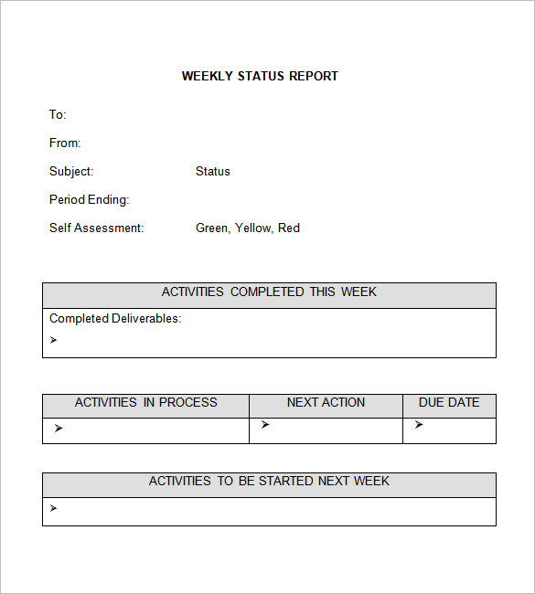 Weekly Status Report Templates - 30+ Free Documents Download- MS Word ...