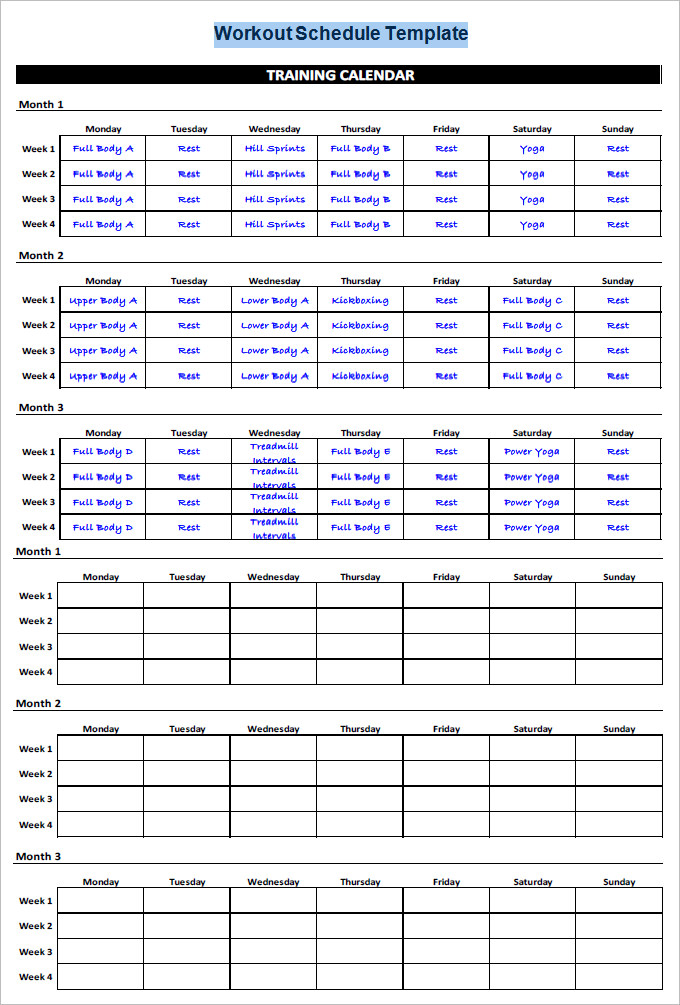 Daily Gym Exercise Chart Pdf Blog Eryna