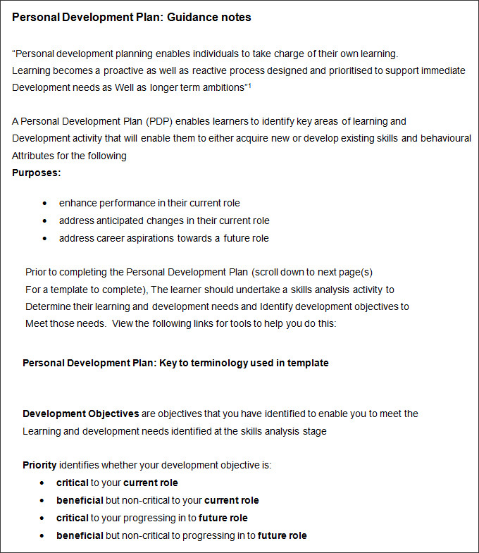 Sample Personal Development Plan Template - 8+ Free Sample, Example, Format