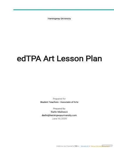 Art Lesson Plan Template - 15+ Free Word, PDF Documents Download