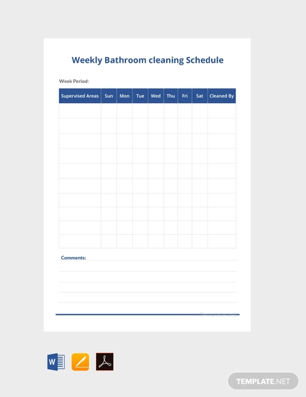 20 Bathroom Cleaning Schedule Templates PDF DOC