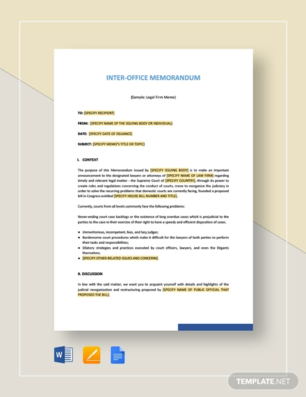 Interoffice Memo Template - 13+ Word, PDF, Google Docs Documents Download