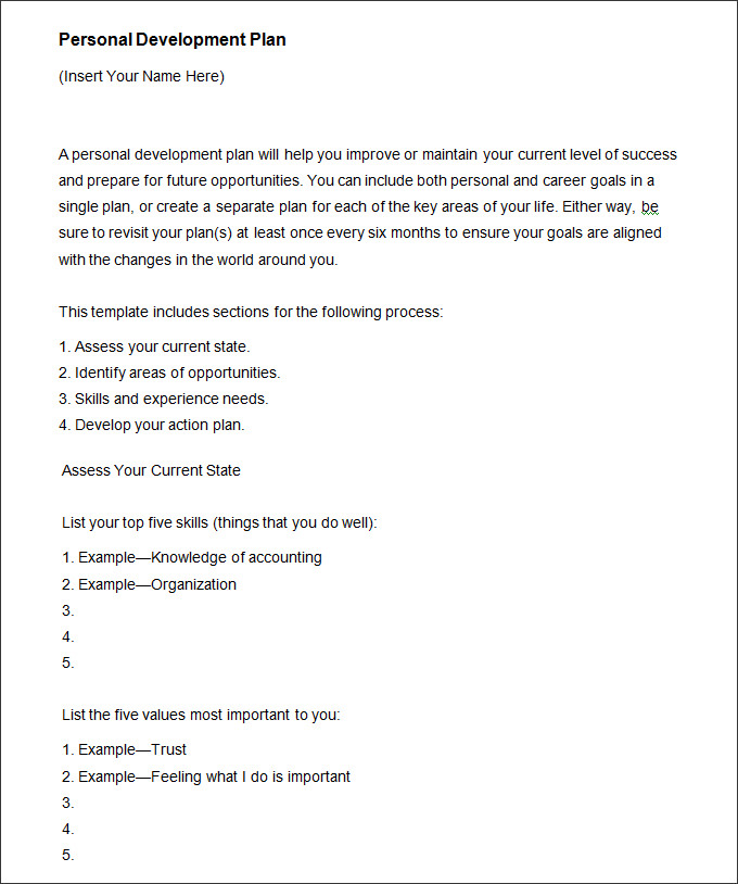 Sample Personal Development Plan Template - 8+ Free Sample, Example, Format