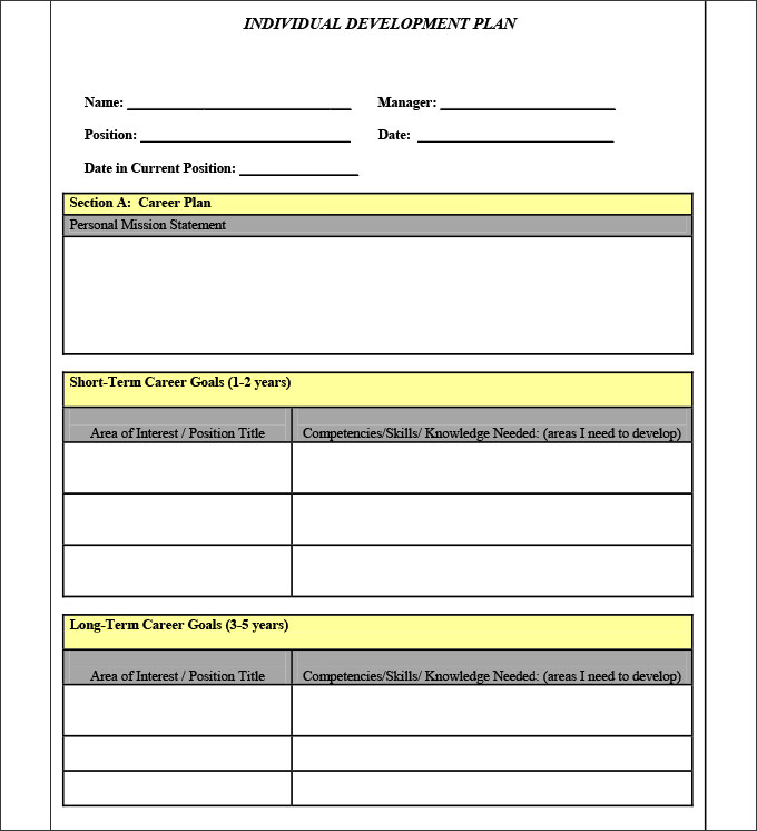Personal Development Plan Templates 11 Free Word Excel PDF 