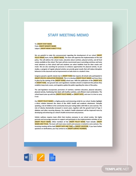 Meeting Memo Template - 22+ Word, PDF, Google Docs Documents Download