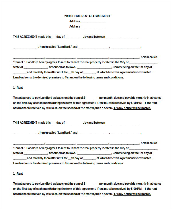  Free Printable Lease Agreements For Renting A House Printable Templates