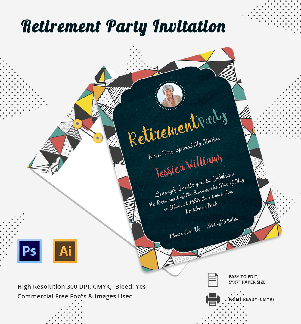 25 Retirement Invitation Templates PSD Vector EPS AI