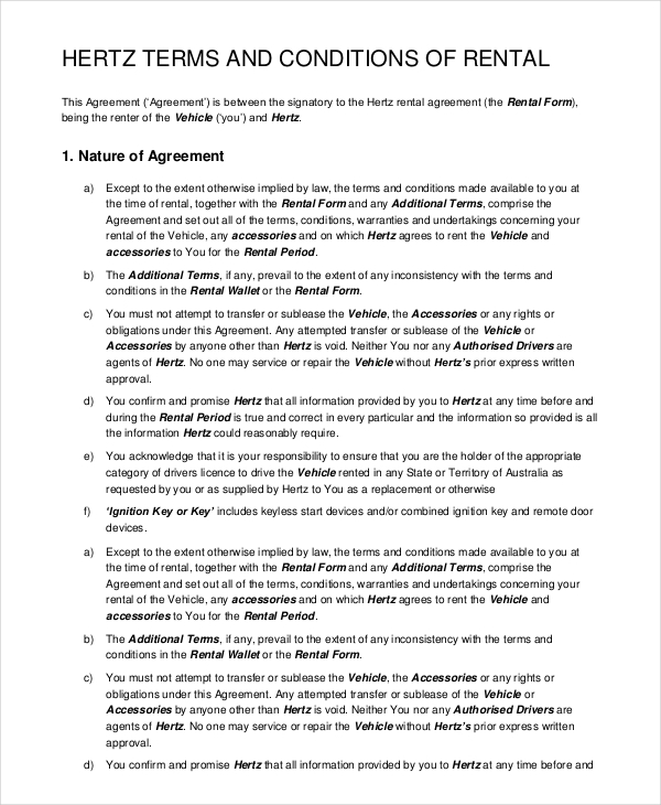 FREE 18+ Car Rental Agreement Templates in Google Docs | Pages | MS ...