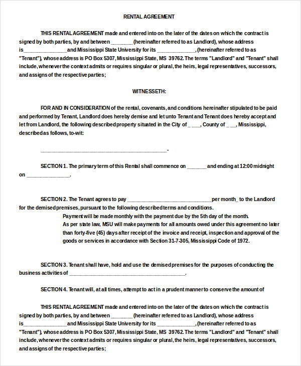 10 Enterprise Rental Agreement Templates Free Sample Example Format 