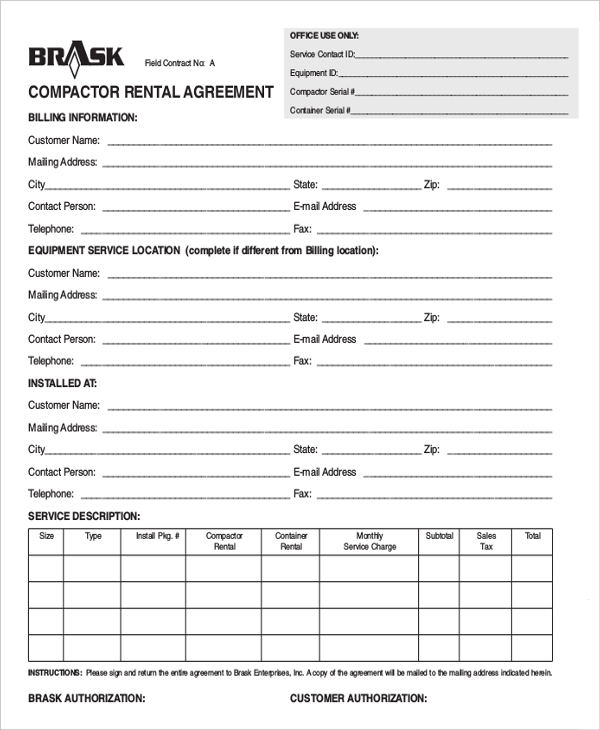 20+ Equipment Rental Agreement Templates - DOC, PDF