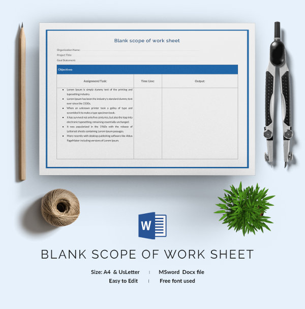 Scope of Work Template - 36+ Free Word, PDF Documents Download!
