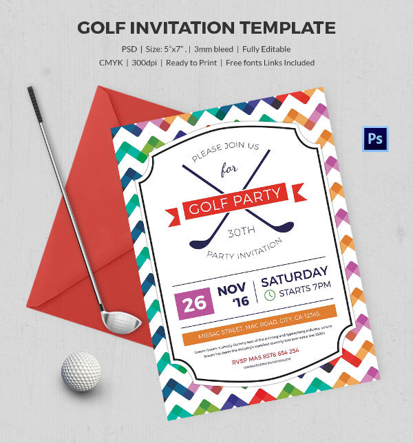 25 Fabulous Golf Invitation Templates Designs