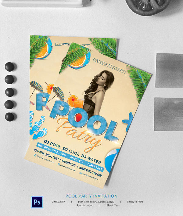 Pool Party Invitation Template - 37+ Free PSD Format Download! | Free ...