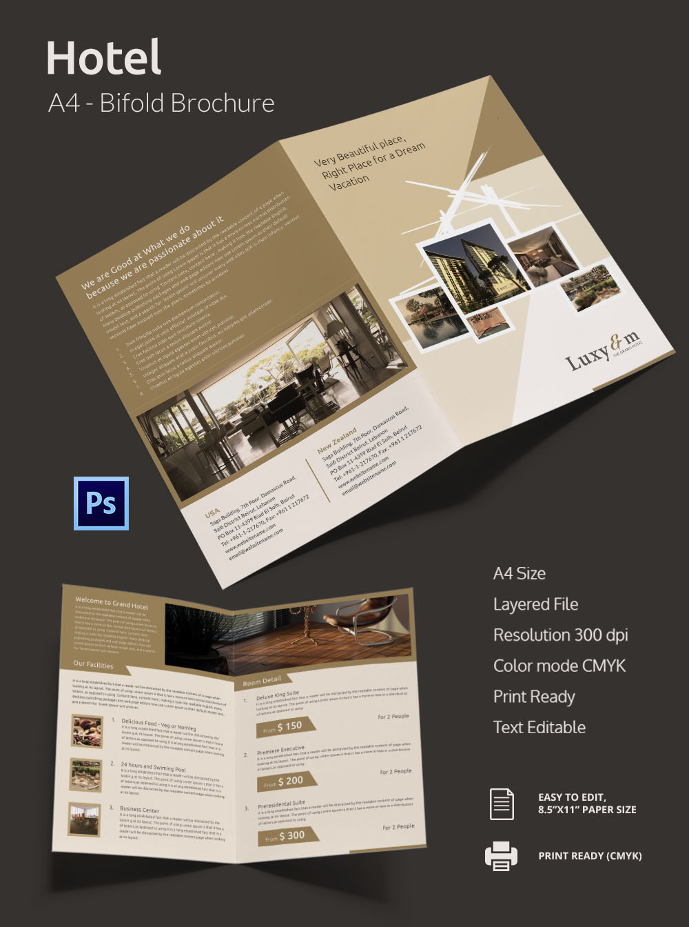 14 Popular PSD Hotel Brochure Templates Free Premium Templates