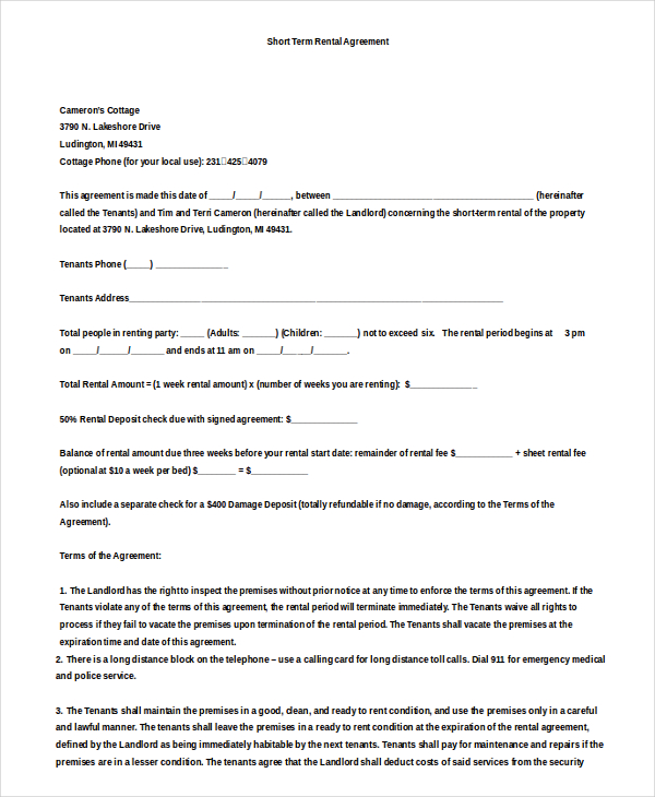 27+ Simple Rental Agreement Templates - Free Word, PDF Format Download