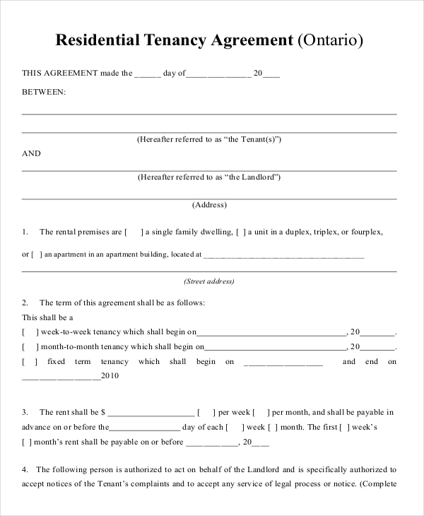 Rental Agreement Templates 11 Free Word Excel PDF Formats 