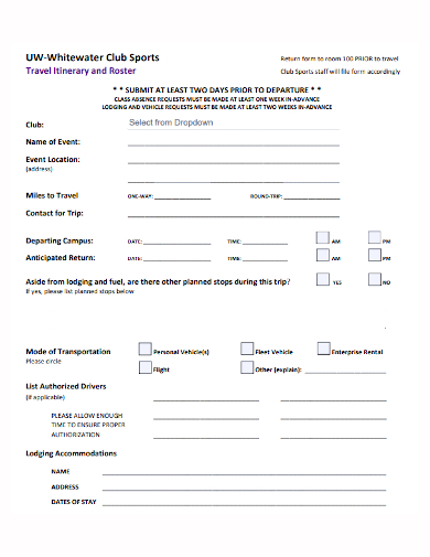31+ Trip Itinerary Templates - PDF, DOC, Excel