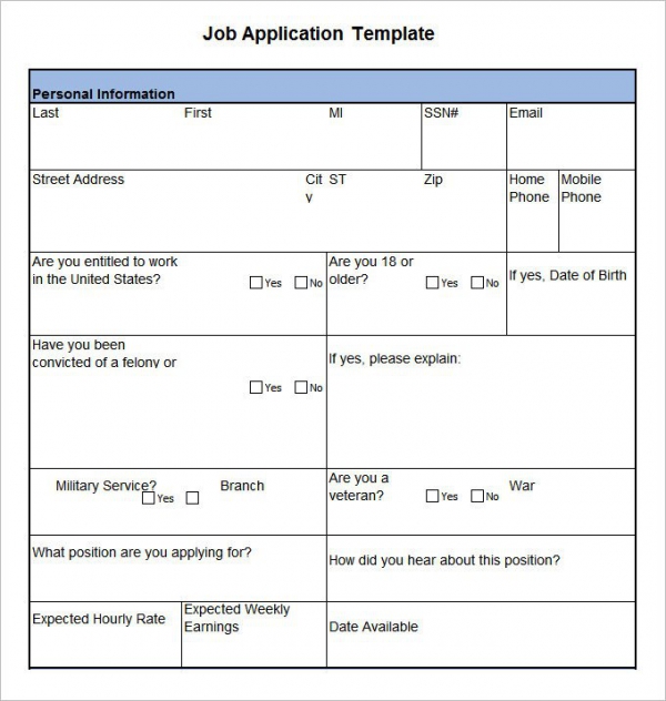 Job Application Template - 24+ Examples in PDF, Word