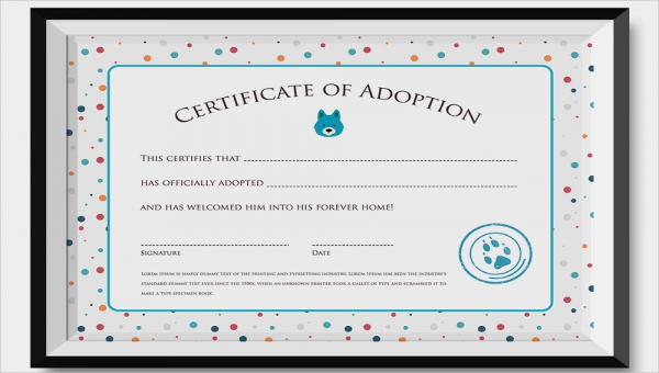 Certificate Of Adoption Template Free