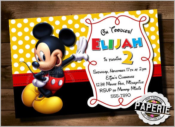 Mickey Mouse Invitation Templates – 26+ Free PSD, Vector EPS, AI ...