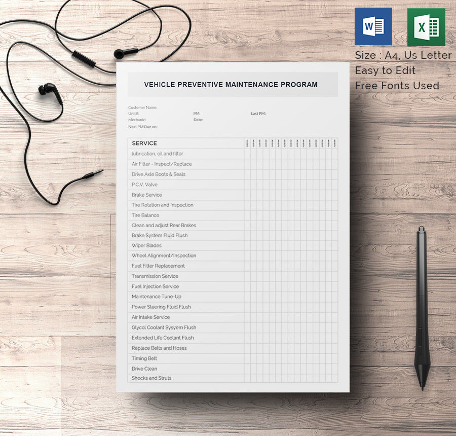 35+ Preventive Maintenance Schedule Templates - Word, Excel, PDF | Free ...