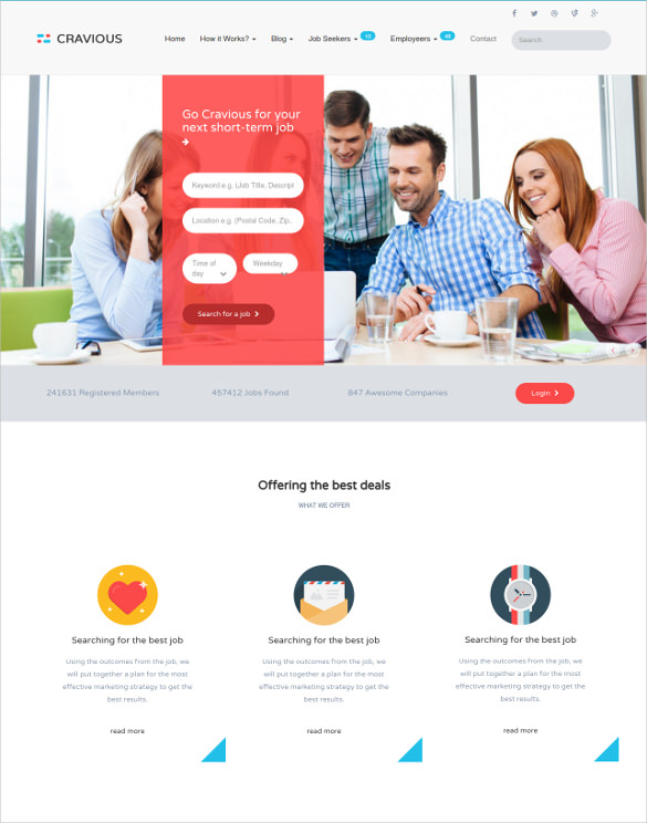 23+ Job Portal HTML5 Themes & Templates