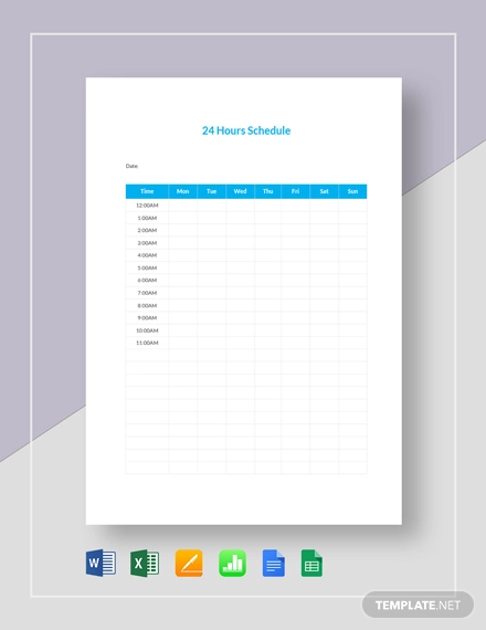 33+ 24 Hours Schedule Templates - PDF, DOC, Excel