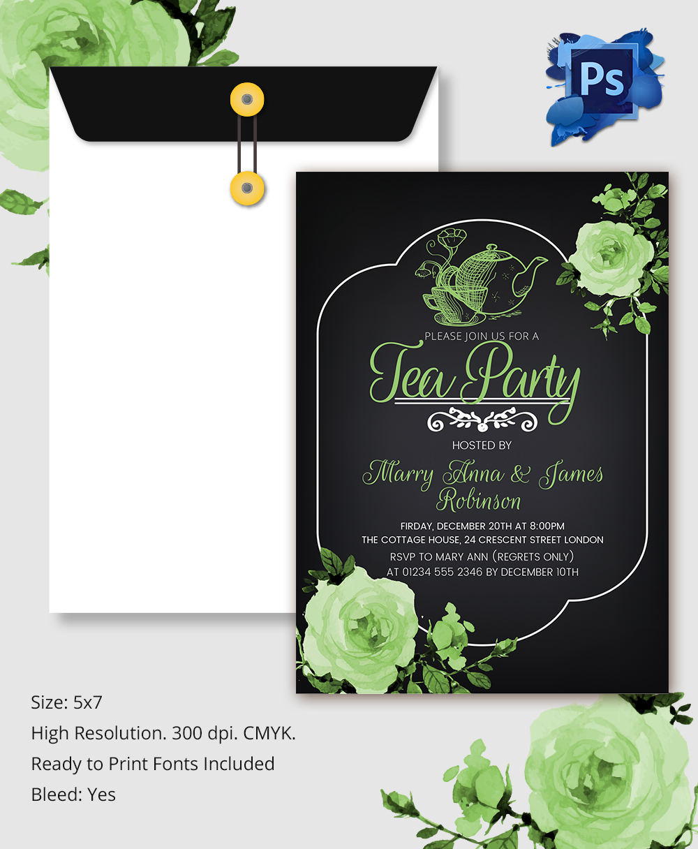 22 Tea Party Invitation Templates PSD Invitations Free Premium 22 Tea Party Invitation Templates PSD Invitations Free Premium