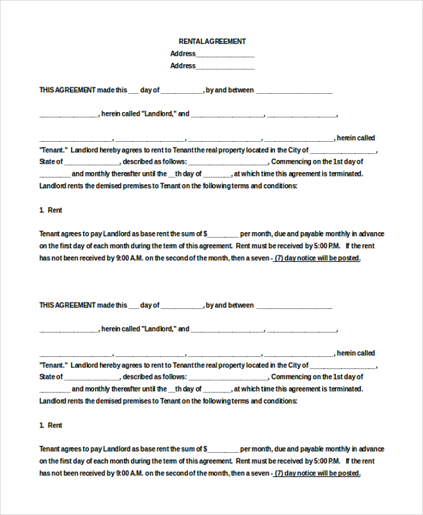 Apartment Rental Agreement - 8+ Free Word, PDF Documents Download
