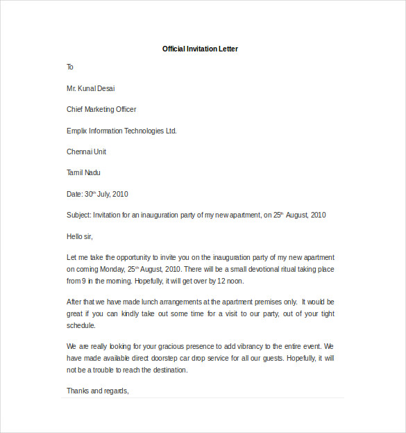 19+ FREE HR Invitation Letter Templates - PDF, DOC