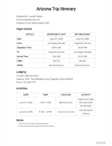 31+ Trip Itinerary Templates - PDF, DOC, Excel