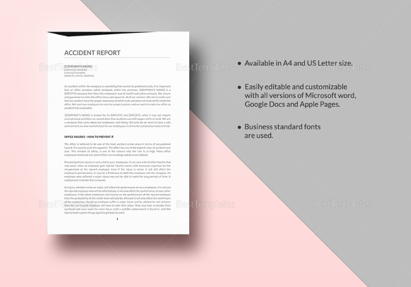 21+ Accident Report Templates - Docs, Pages, PDF, Word