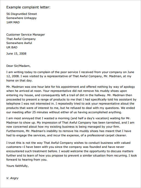  How To Write A Complaint Letter About Your Boss Sample Complaint