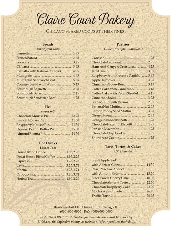 Bakery Menu - 35+ Free Templates in PSD, PDF, EPS, InDesign