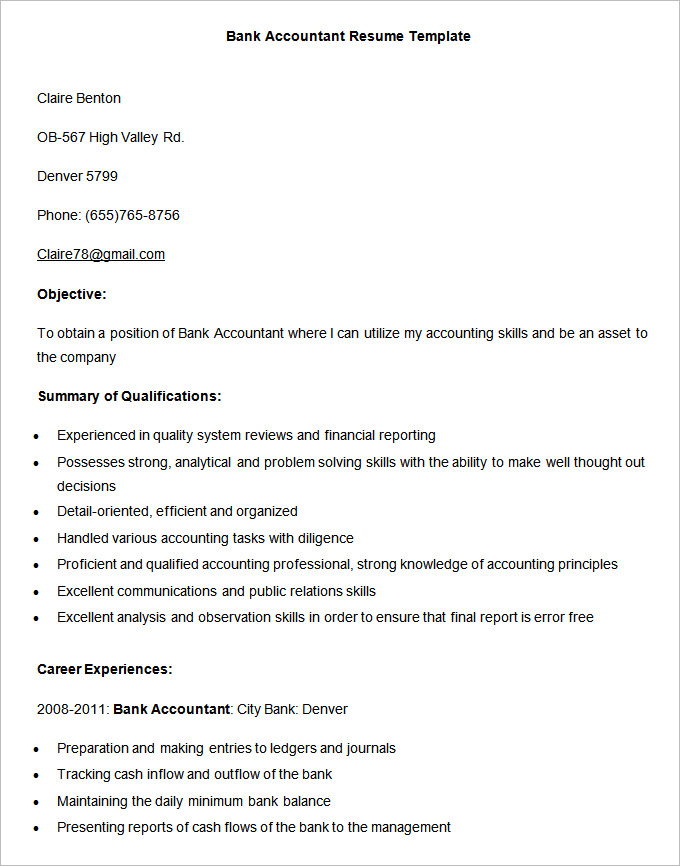 26+ Accounting Resume Templates - PDF, DOC