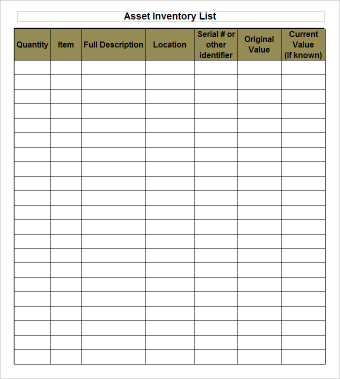 15 Asset Inventory Templates Free Excel PDF Documents Download