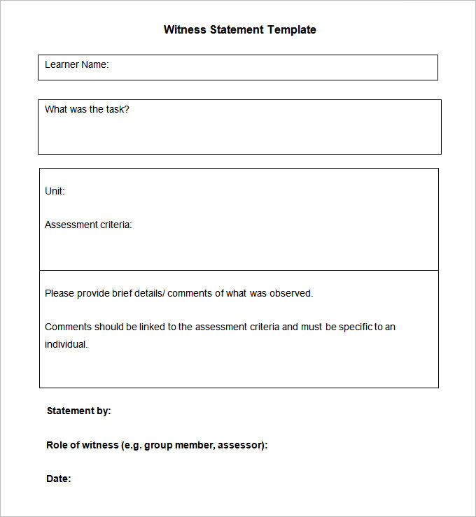 Witness Statement Template | Free Word Templates