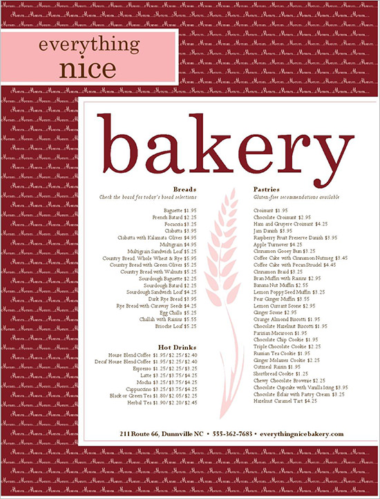 Bakery Menu - 35+ Free Templates in PSD, PDF, EPS, InDesign