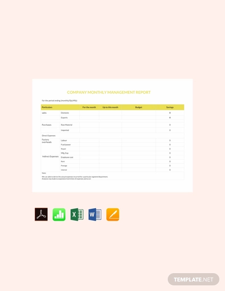 40+ Monthly Management Report Templates in PDF | Google Docs | Excel ...