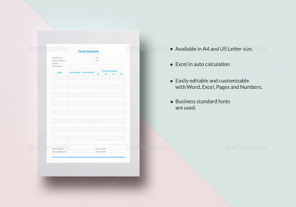 15+ Camp Schedule Templates - PDF, DOC