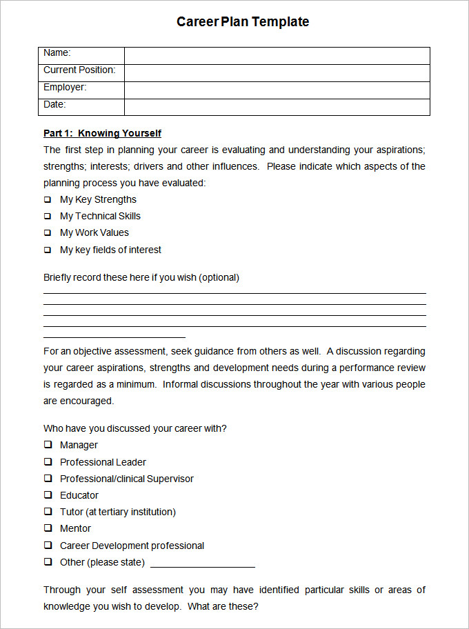 Individual Career Development Plan Template